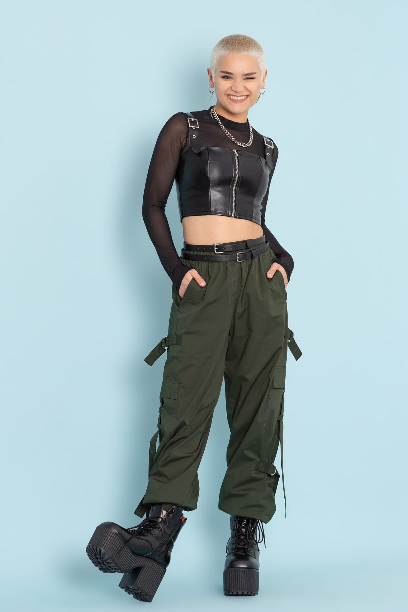 Jungle Green Strappy Comfy Cargo Pants - Limited – BlackMilk Clothing