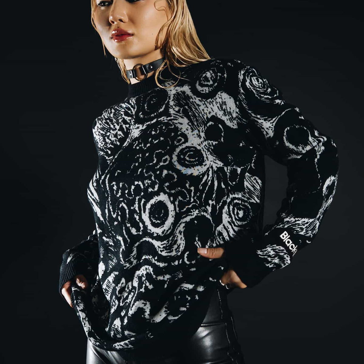 Death Stench Oversized Knit Sweater – BlackMilk Clothing