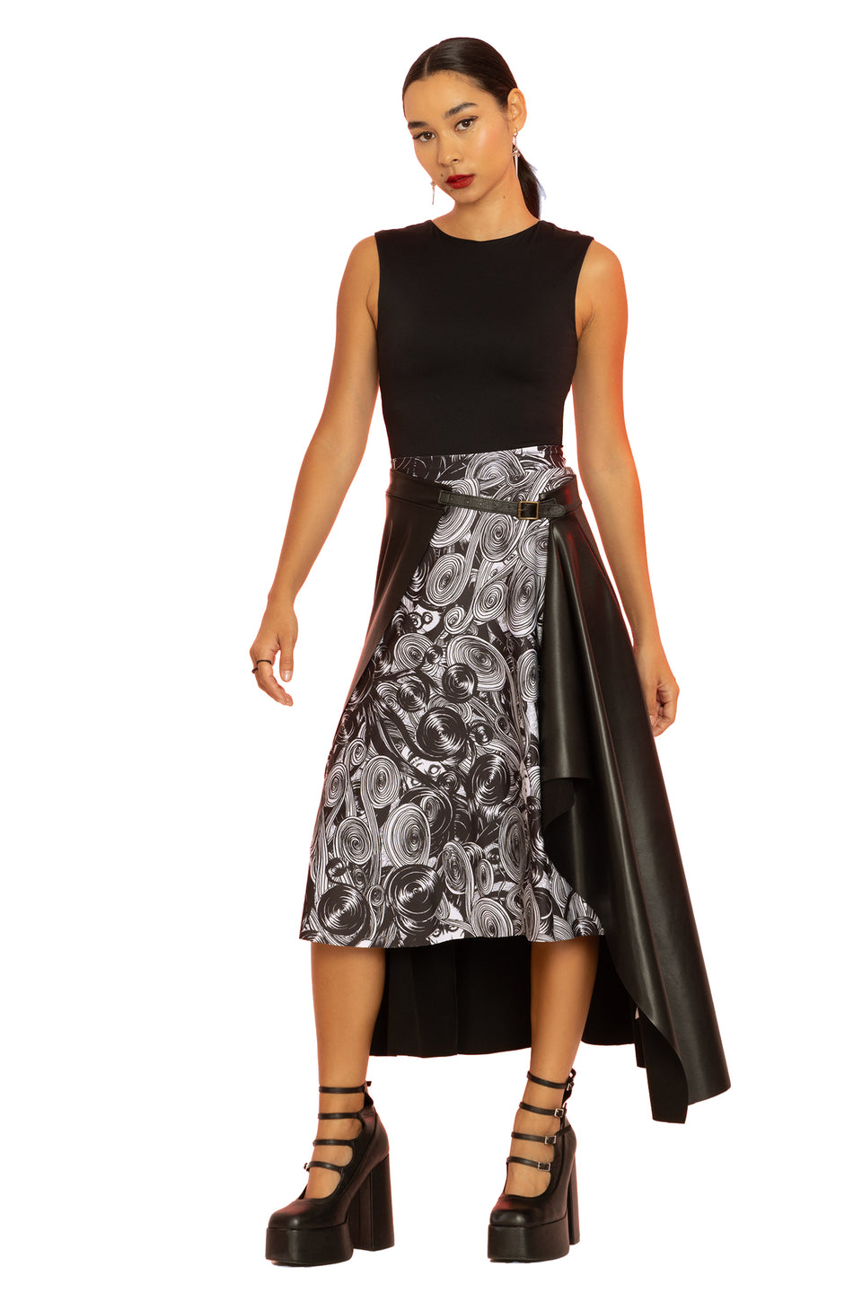 Medusa A-Line Midi Skirt – BlackMilk Clothing