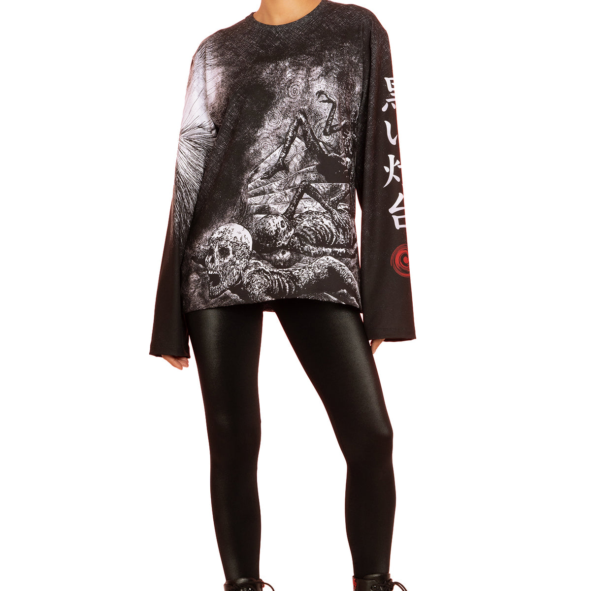 The Black Lighthouse Long Sleeve Oversized Boyfriend Tee – BlackMilk ...
