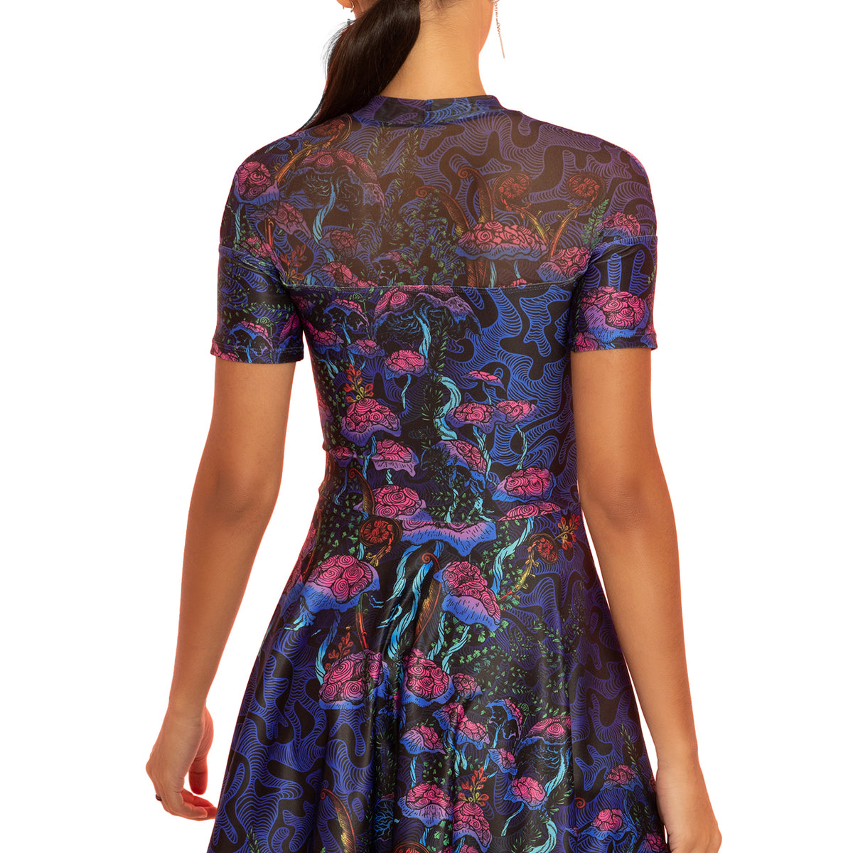 The Garden of Nutrients Sheer Splice Skater Dress - Limited – BlackMilk ...