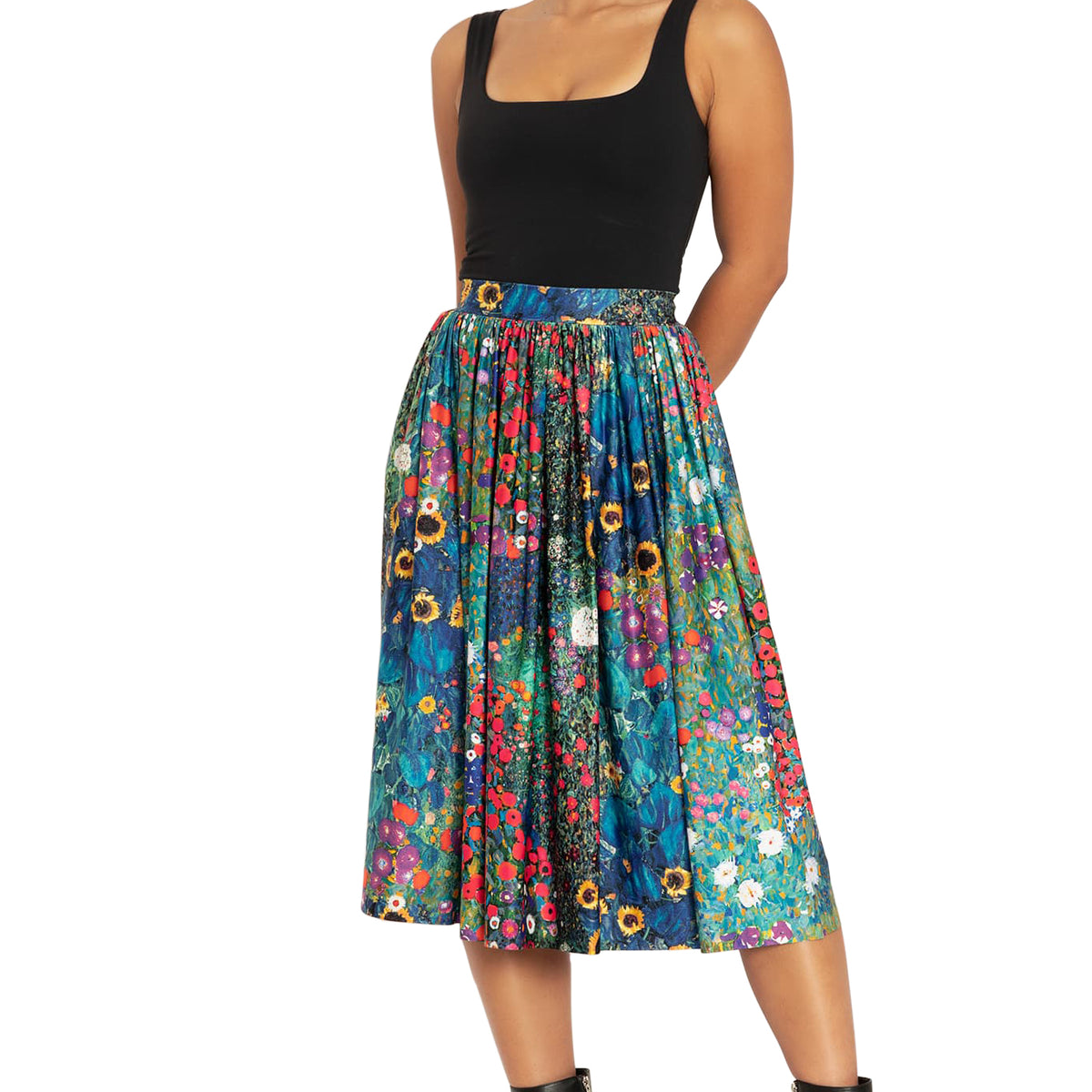 Klimt Collage Slinky Pocket Skirt – BlackMilk Clothing
