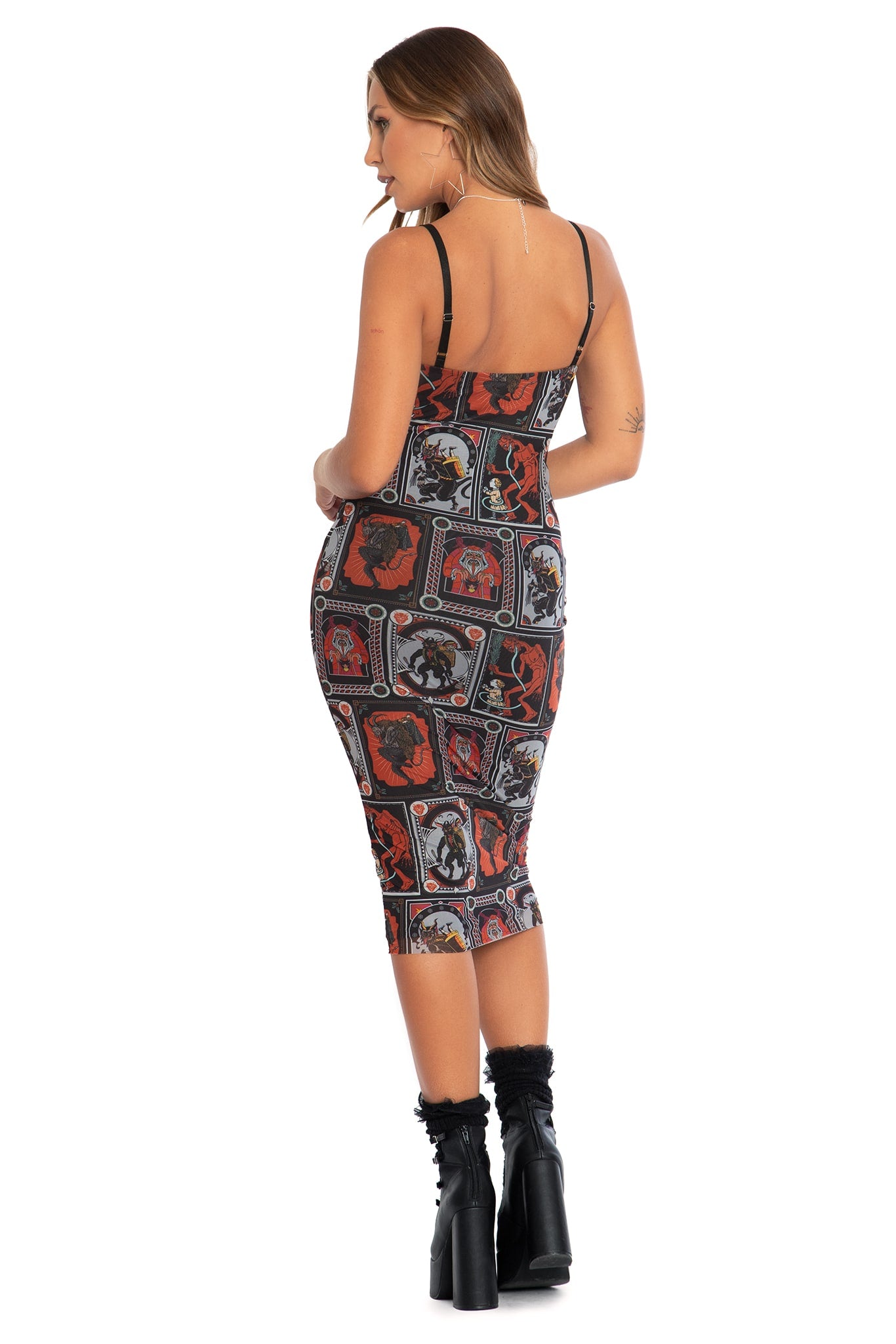Krampus Posters Sheer Bodycon Slip Dress - Limited – BlackMilk Clothing