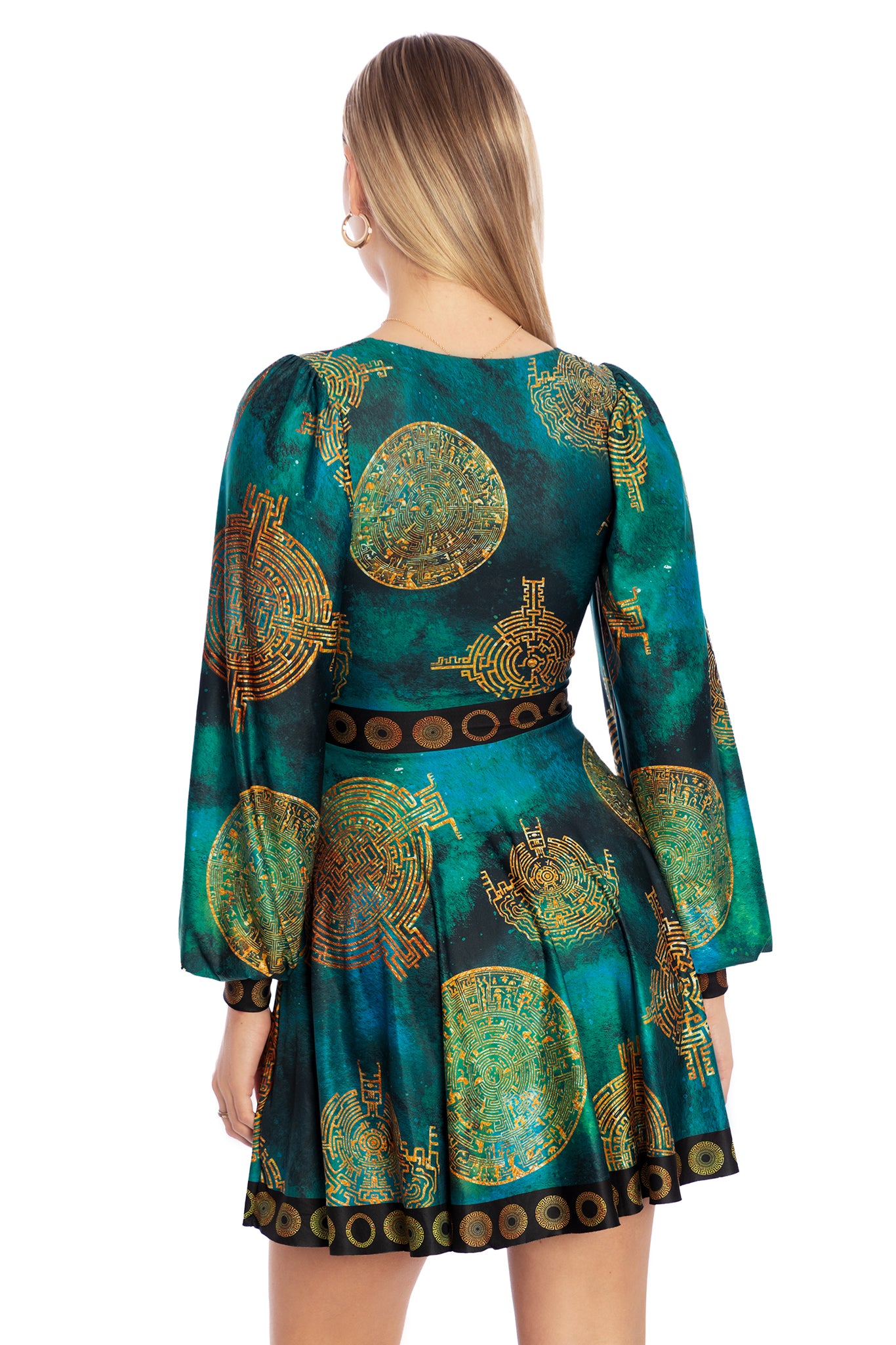 Lost Atlantis Wrap Bishop Skater Dress - Limited – BlackMilk Clothing