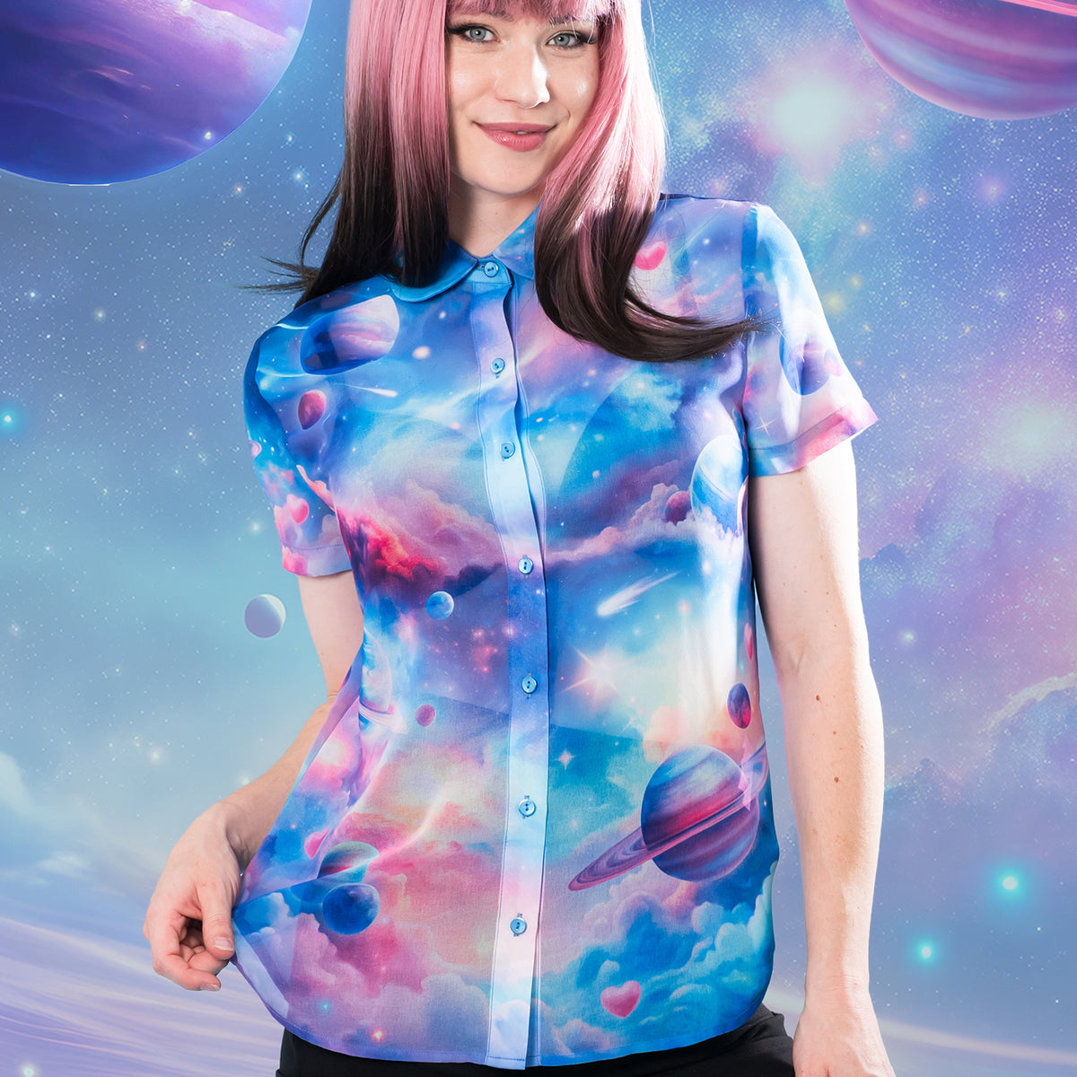 Make My StarBurst Cute as a Button Shirt - Limited – BlackMilk Clothing