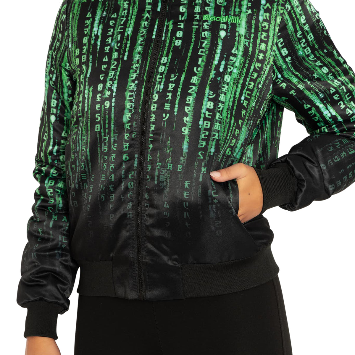 Matrix Code Shiny Bomber Jacket - Limited – BlackMilk Clothing