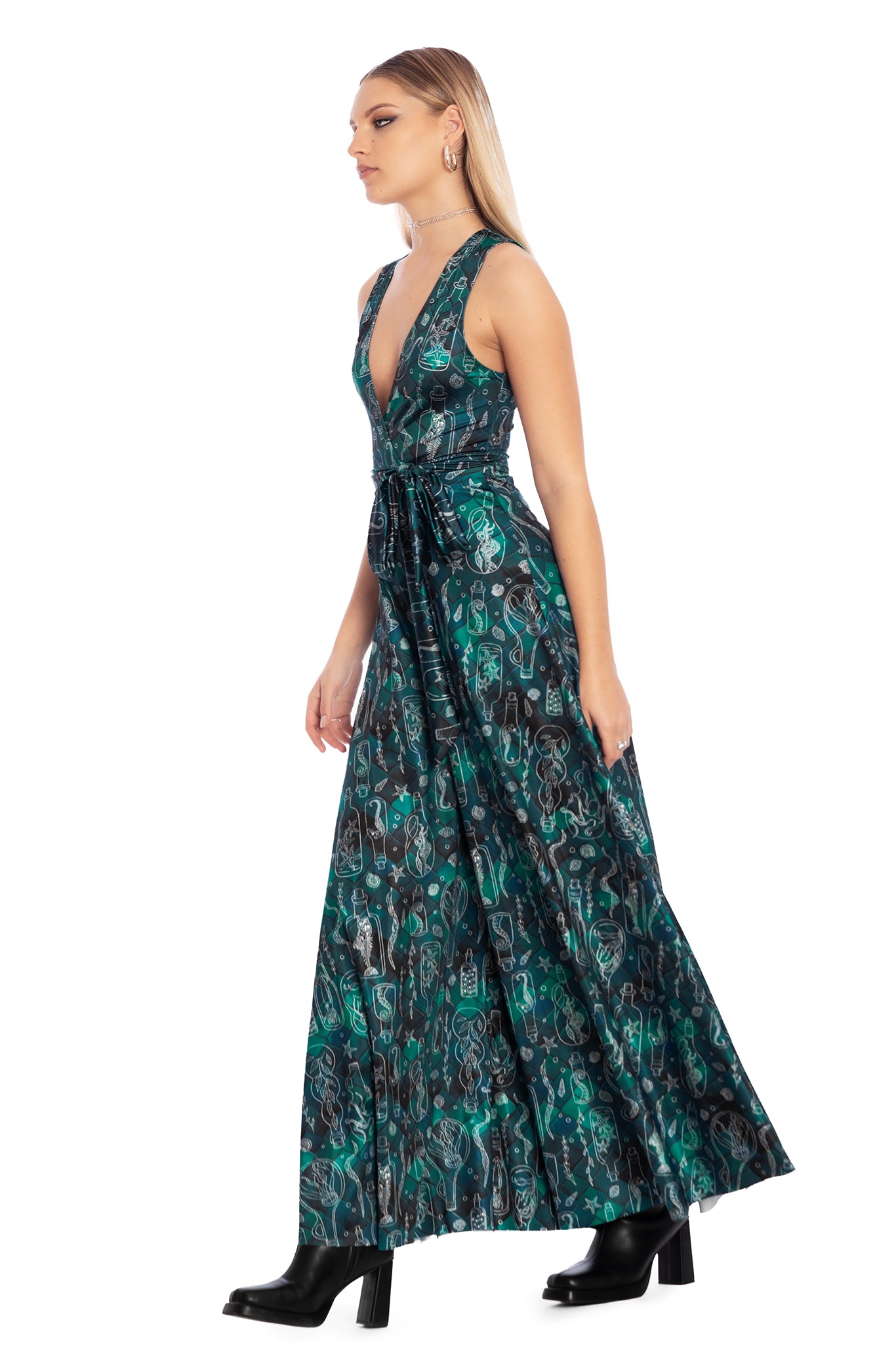 Mermaid's Grotto Plunge Wide Leg Jumpsuit - Limited – BlackMilk Clothing