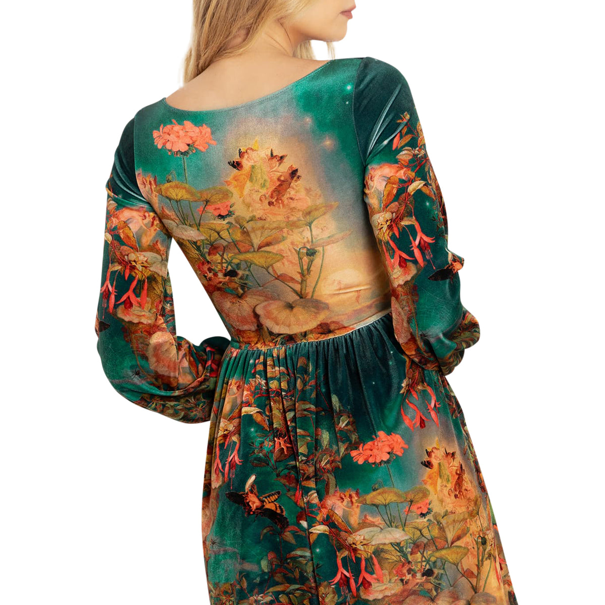 Midsummer Night's Fairies Velvet Squared Up Bishop Longline Dress ...