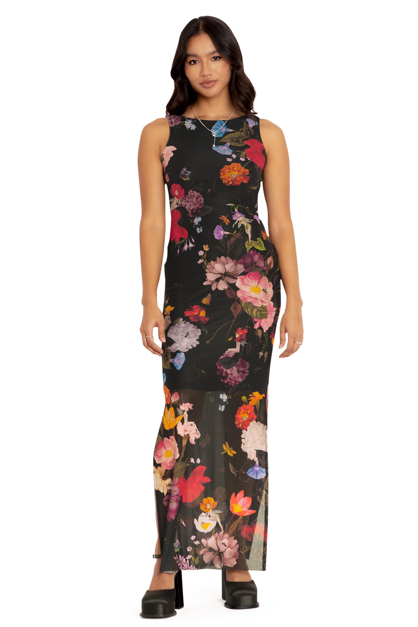 Nymph Garden Sheer Column Maxi Dress - Limited – BlackMilk Clothing