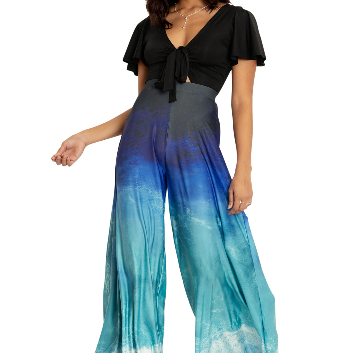 Ocean Waves Palazzo Pants - Limited – BlackMilk Clothing