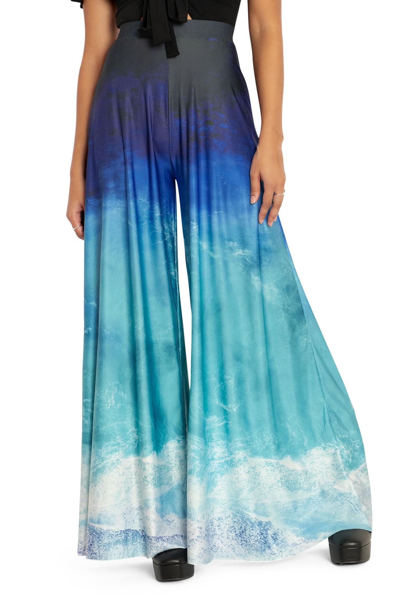 Ocean Waves Palazzo Pants - Limited – BlackMilk Clothing