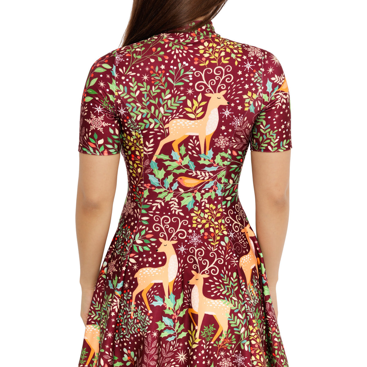 Oh Deer High Neck Short Sleeve Evil Skater Dress - Limited – BlackMilk ...