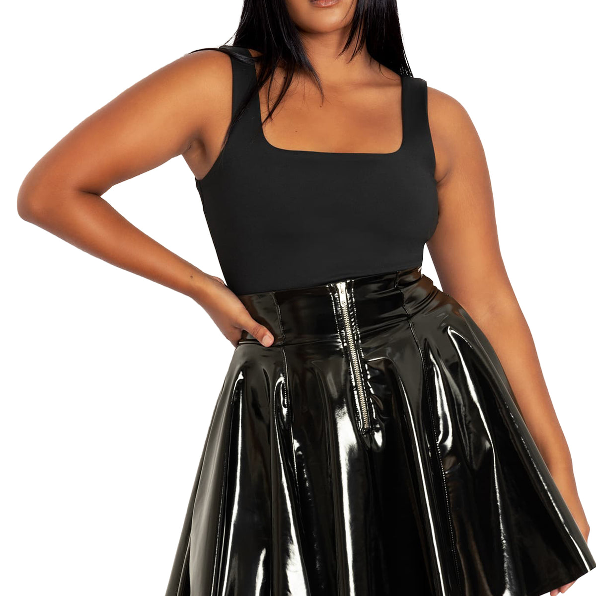 PVC Ultra High Waisted Skater Skirt – BlackMilk Clothing