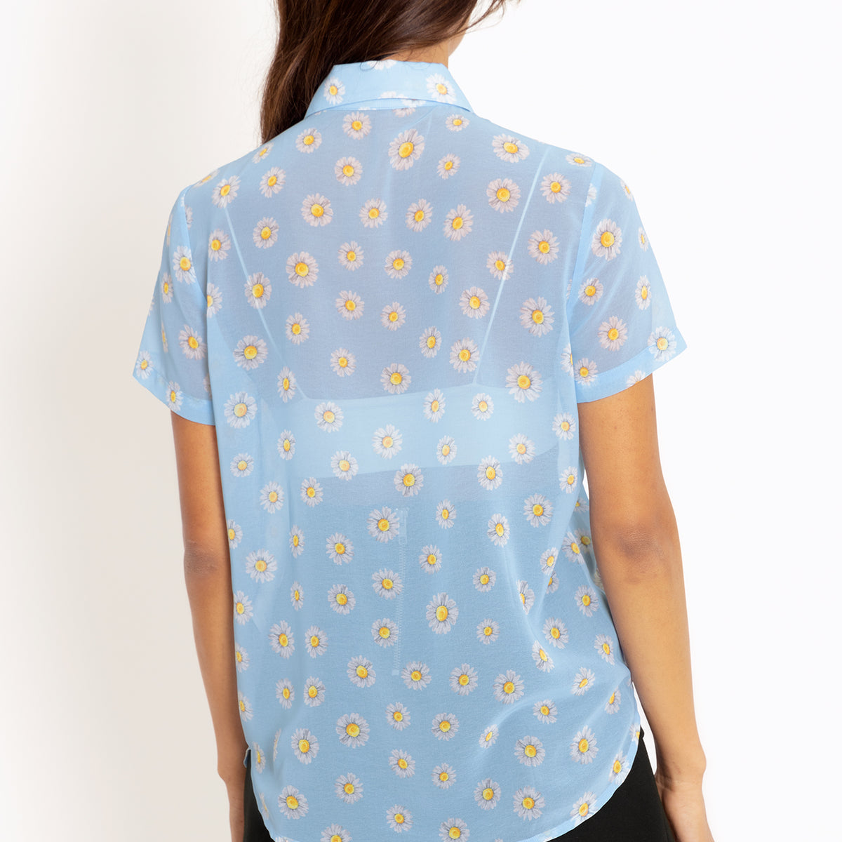 Peace Daisy Blue Cute As A Button Shirt - Limited – BlackMilk Clothing