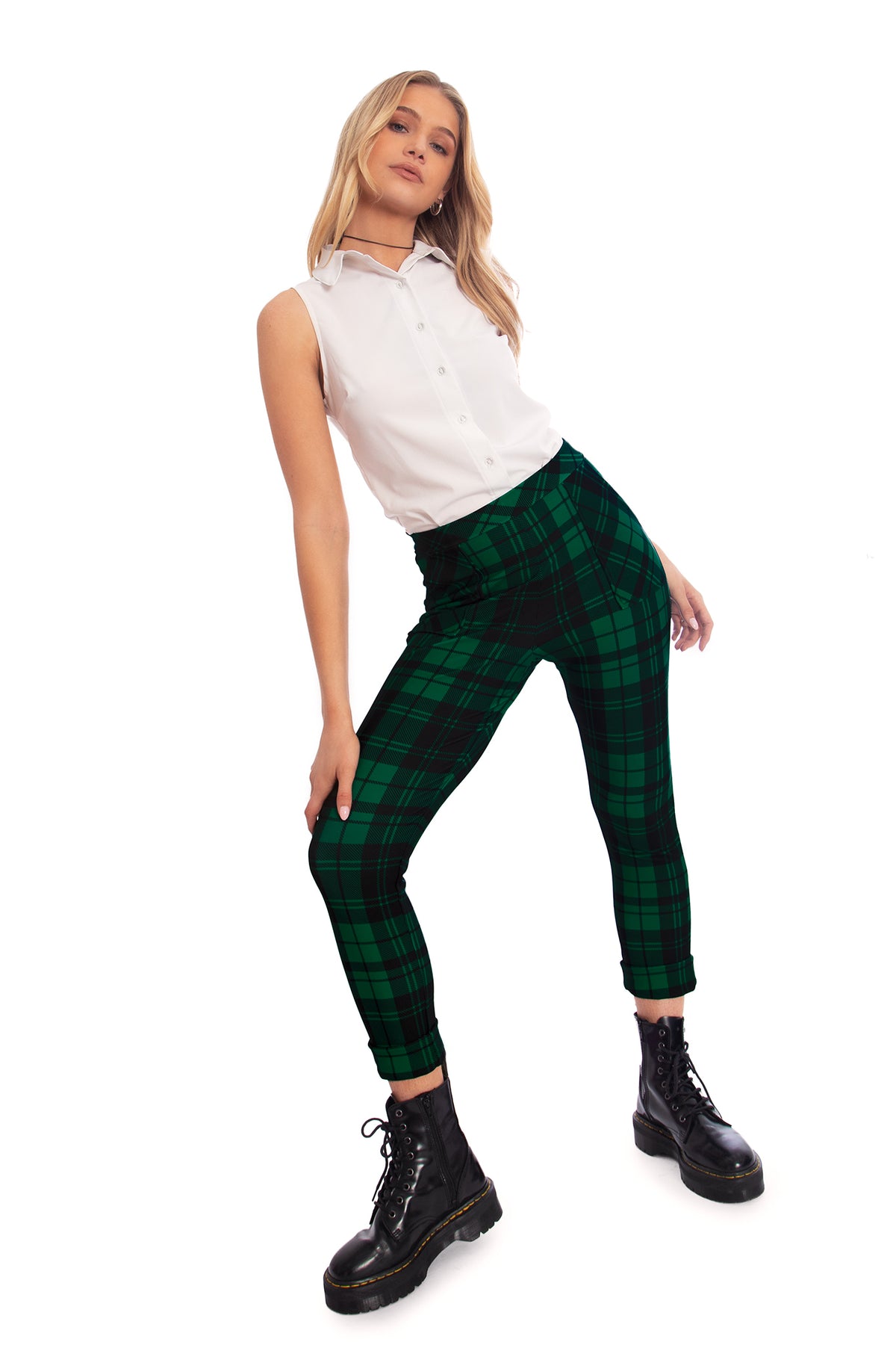 Tartan Pine Cuffed Pants – BlackMilk Clothing