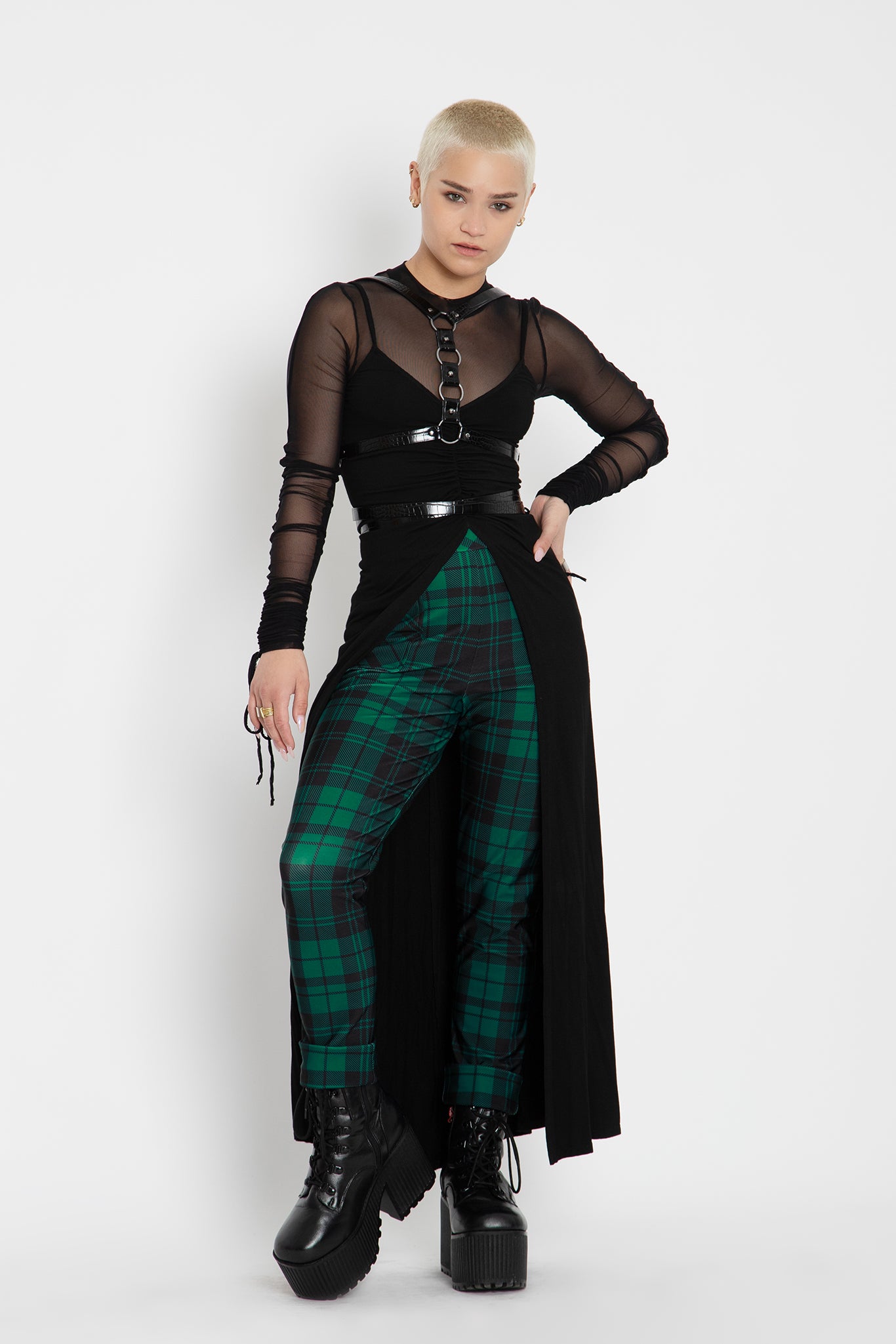Tartan Pine Cuffed Pants – BlackMilk Clothing