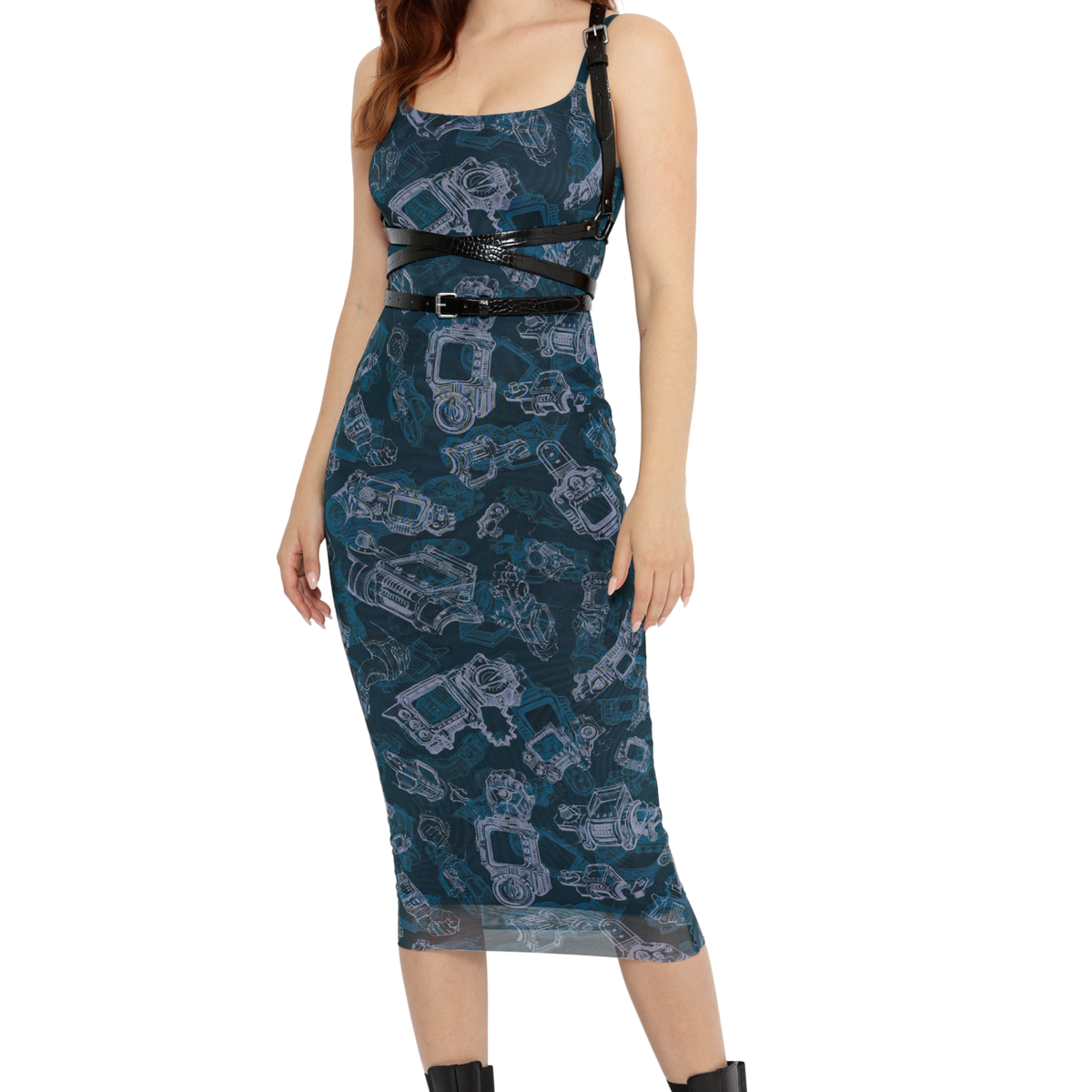Pip-Boy Schematics Sheer Bodycon Slip Dress - Limited – BlackMilk Clothing