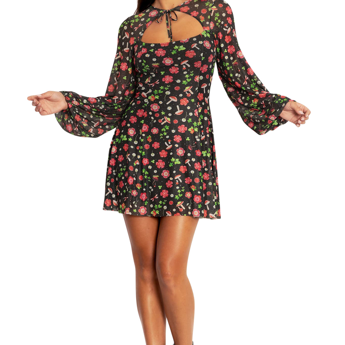 Poison Fields Shrug Bishop Dress - Limited – BlackMilk Clothing