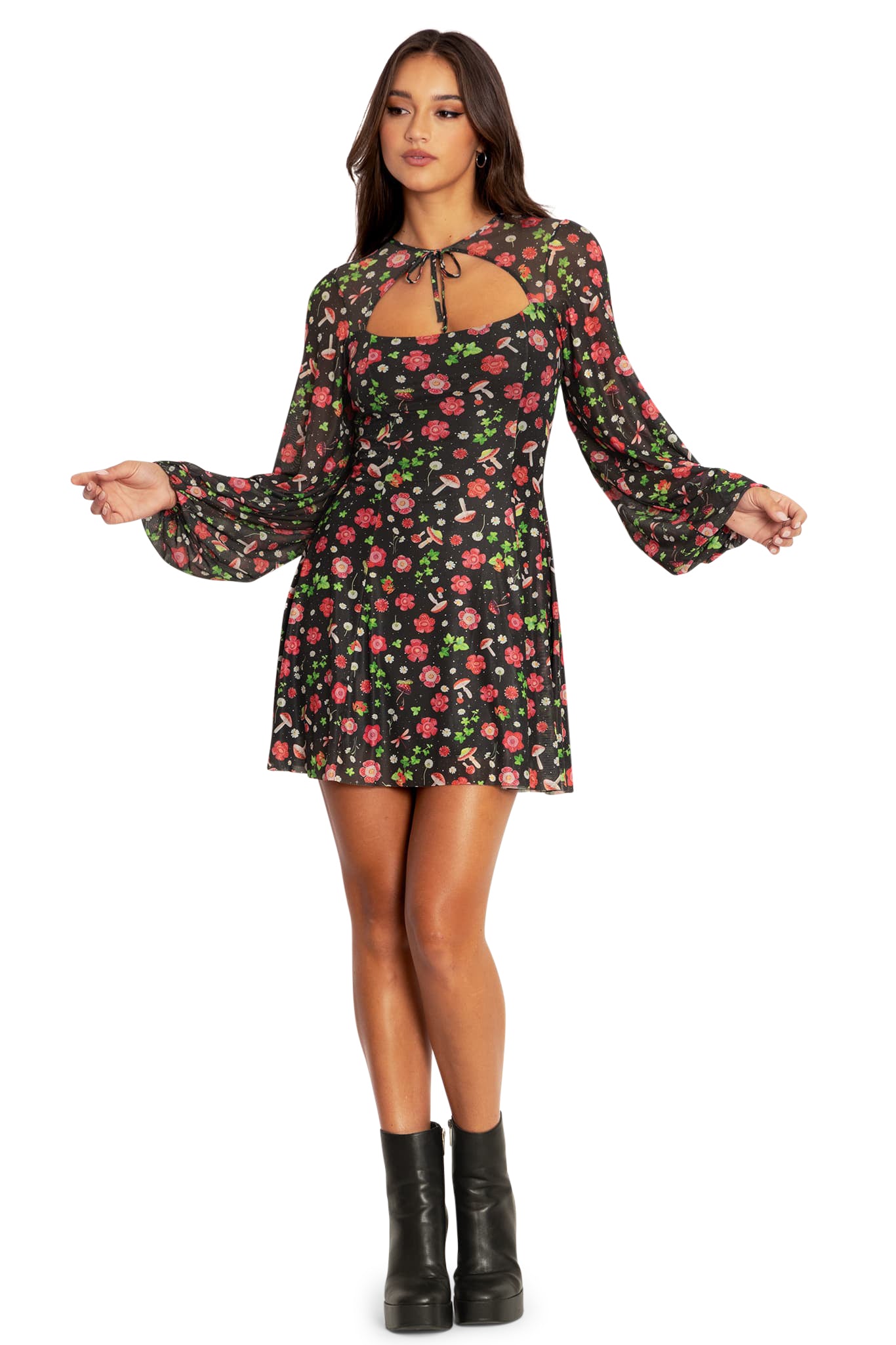 Poison Fields Shrug Bishop Dress - Limited – BlackMilk Clothing