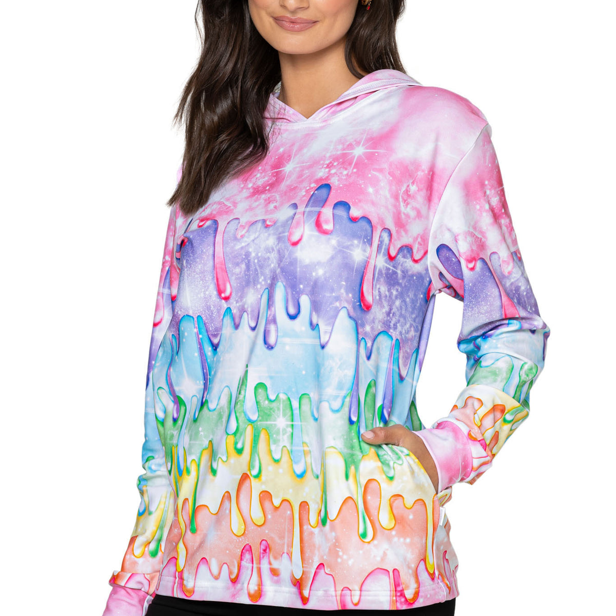 Rainbow Drip Hoodie Sweater - Limited – BlackMilk Clothing