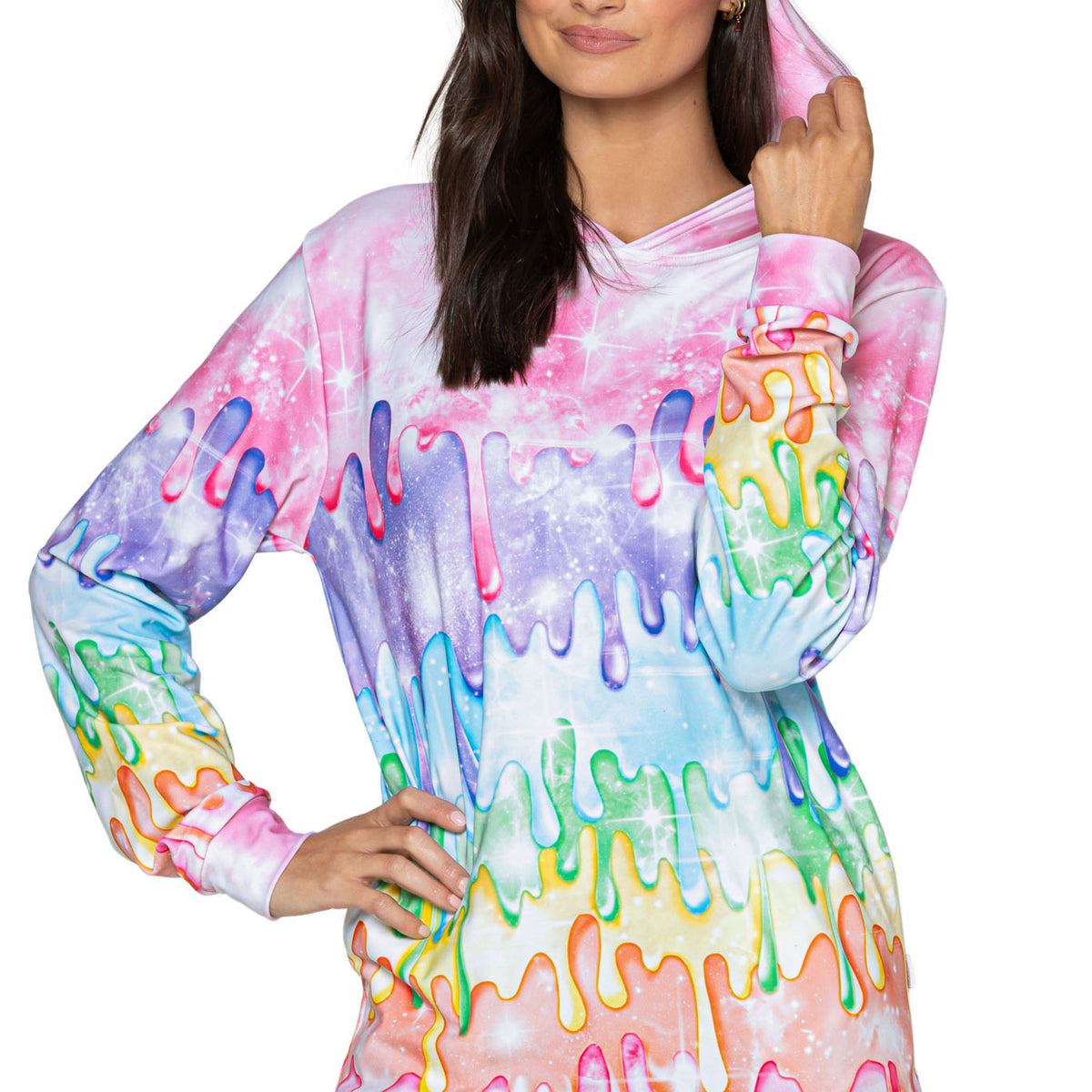Rainbow Drip Hoodie Sweater - Limited – BlackMilk Clothing