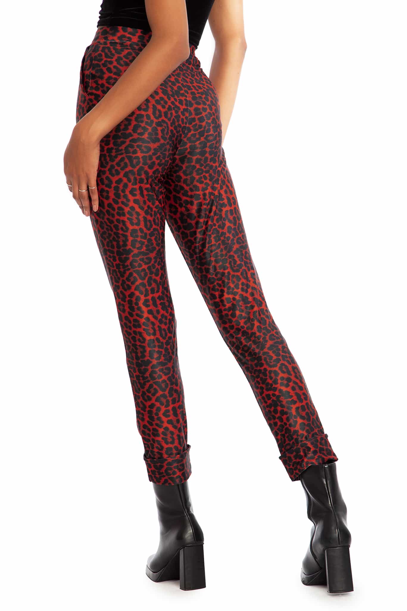 Claws Out Red Matte Cuffed Pants - Limited – BlackMilk Clothing