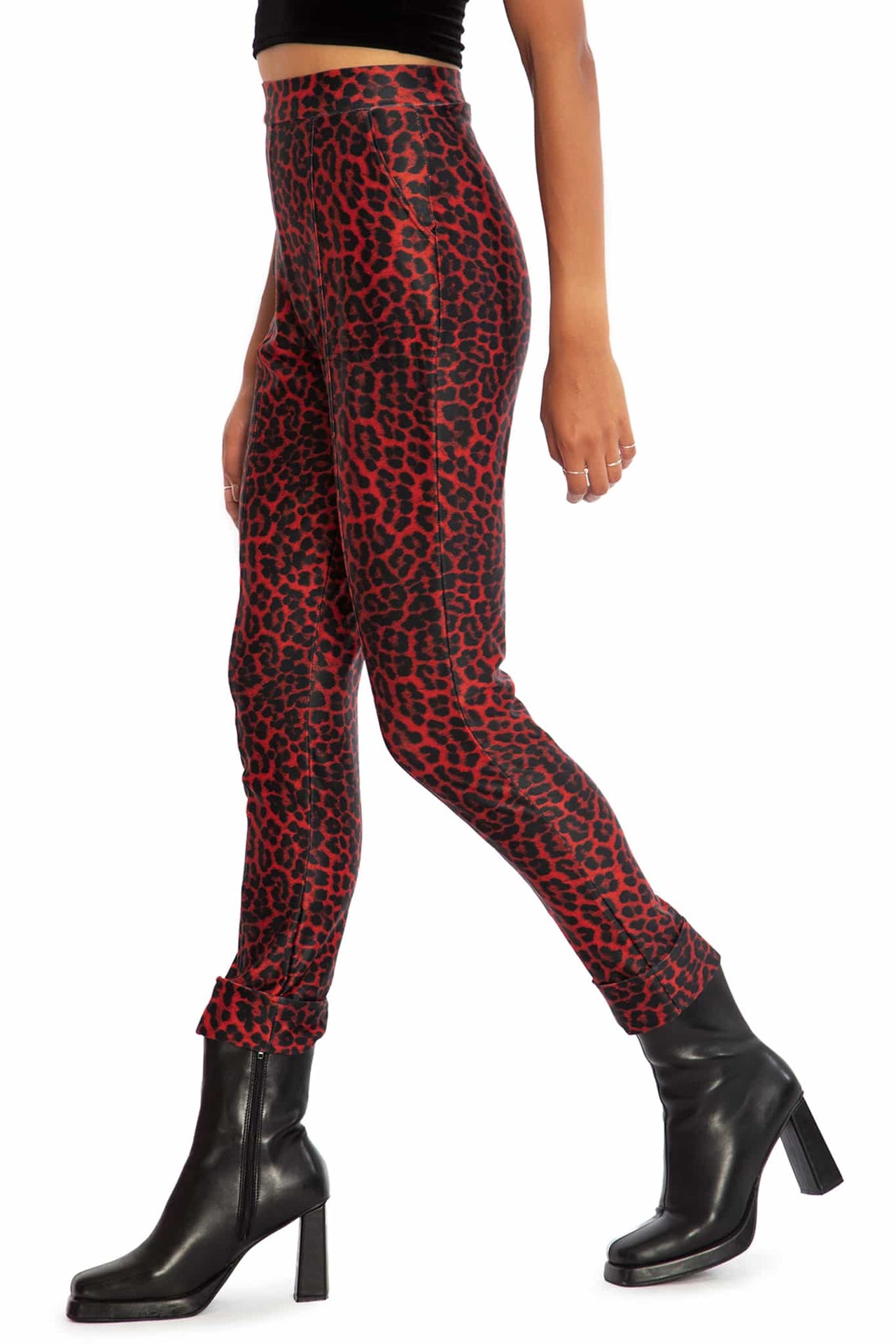 Claws Out Red Matte Cuffed Pants - Limited – BlackMilk Clothing