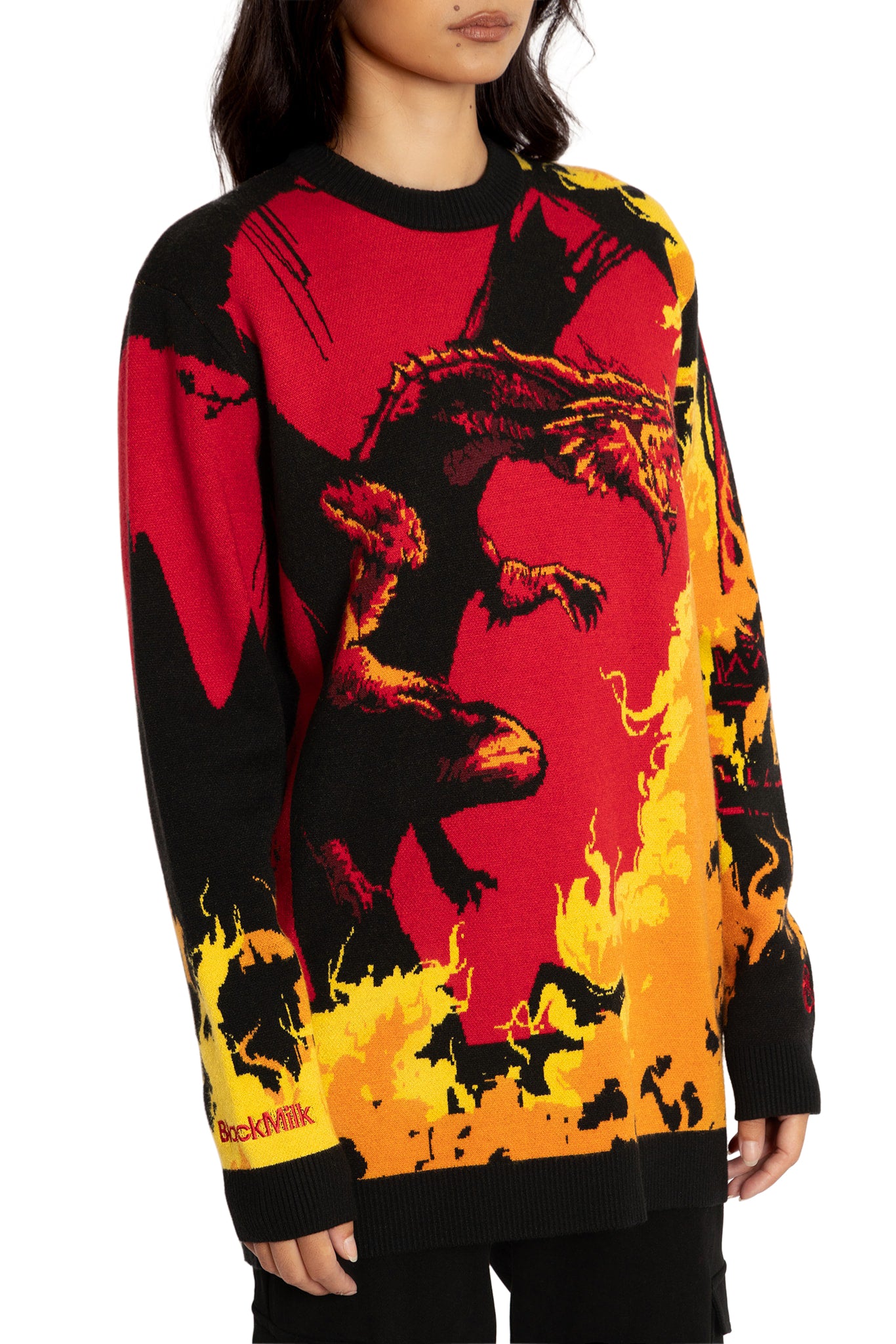 Red Dragon Oversized Knit Sweater - Limited – BlackMilk Clothing