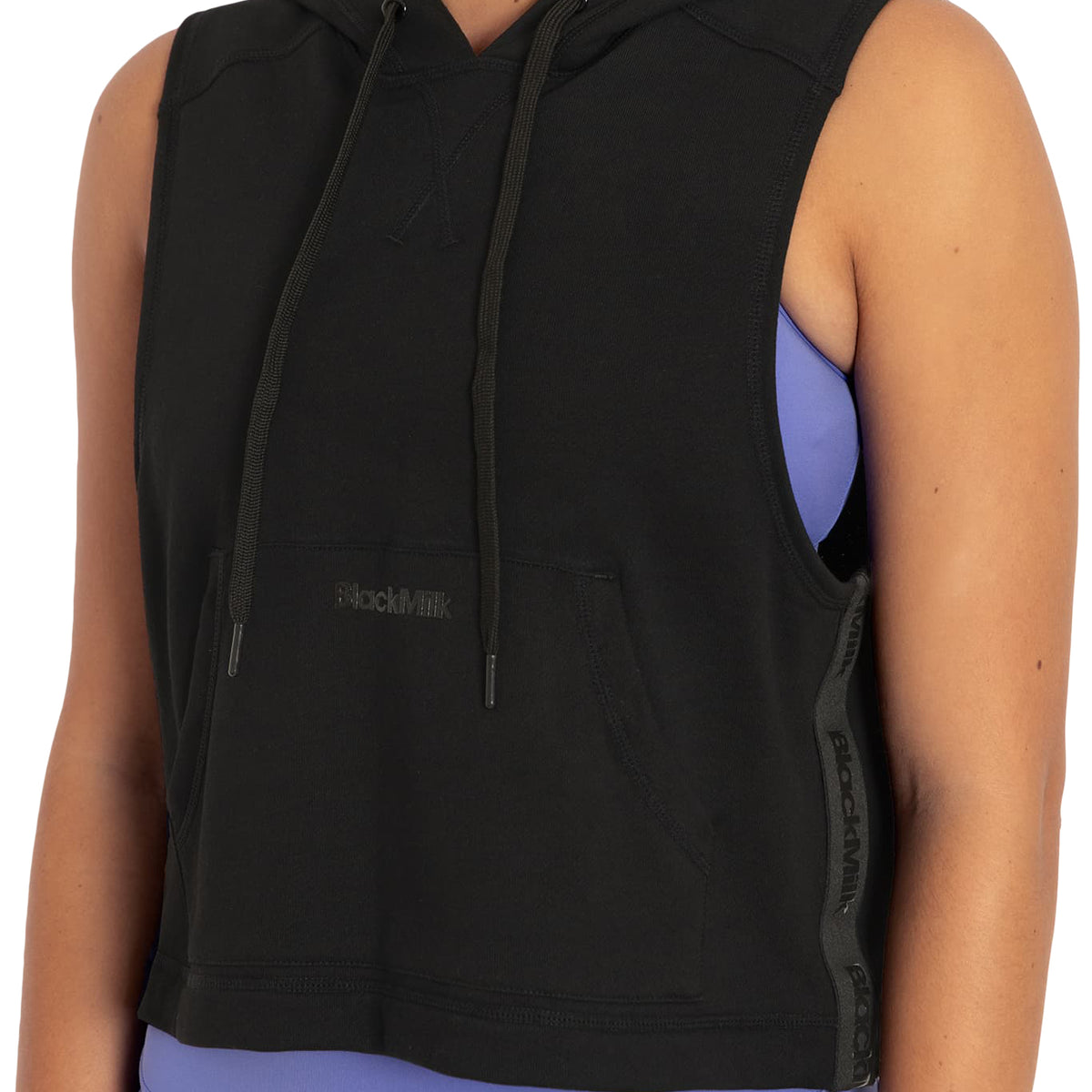 Reppin' It Black Sleeveless Hoodie - Limited – BlackMilk Clothing