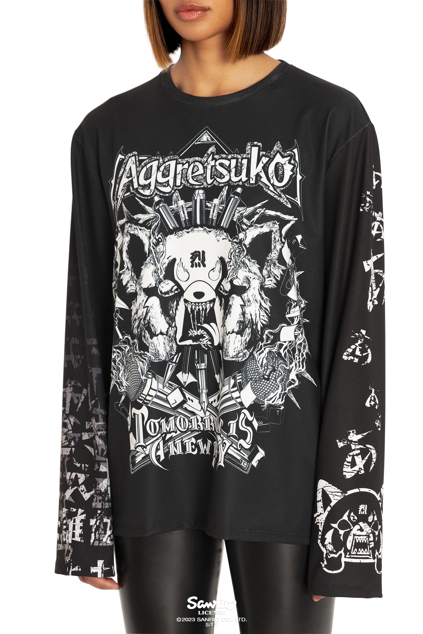 Aggretsuko Long Sleeve Oversized Boyfriend Tee - Limited – BlackMilk ...