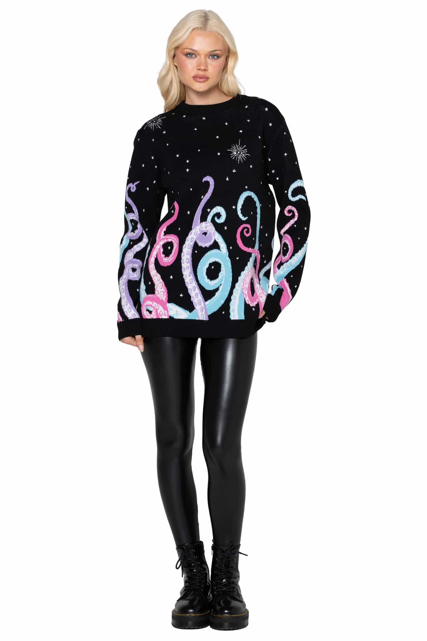 Space Tentacles Oversized Knit Sweater - Limited – BlackMilk Clothing