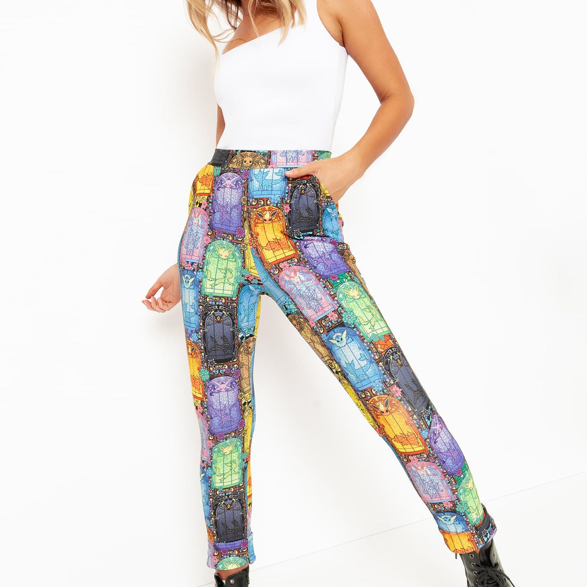 Stained Glass Eevee Cuffed Pants - Limited – BlackMilk Clothing