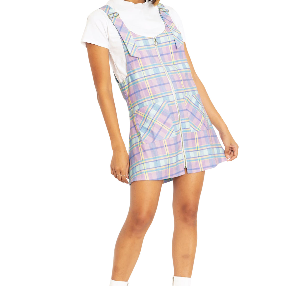 Tartan Candy Pastel Pinny Dress - Limited – BlackMilk Clothing