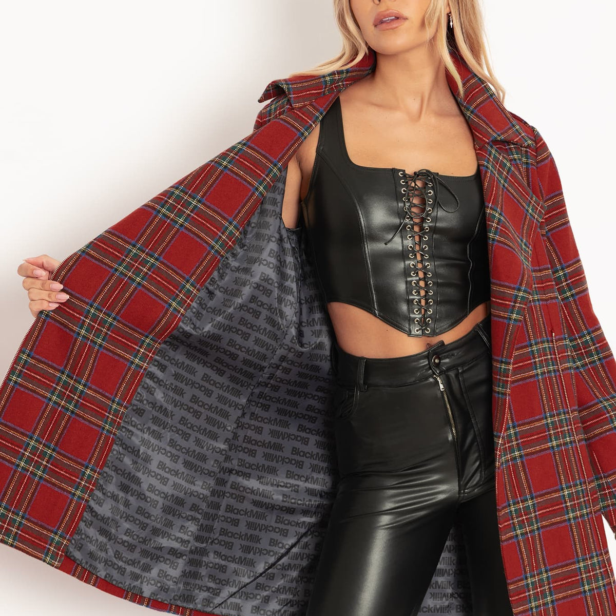Tartan Flame Coat - Limited – BlackMilk Clothing