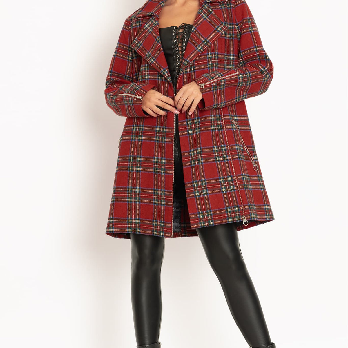 Tartan Flame Coat - Limited – BlackMilk Clothing