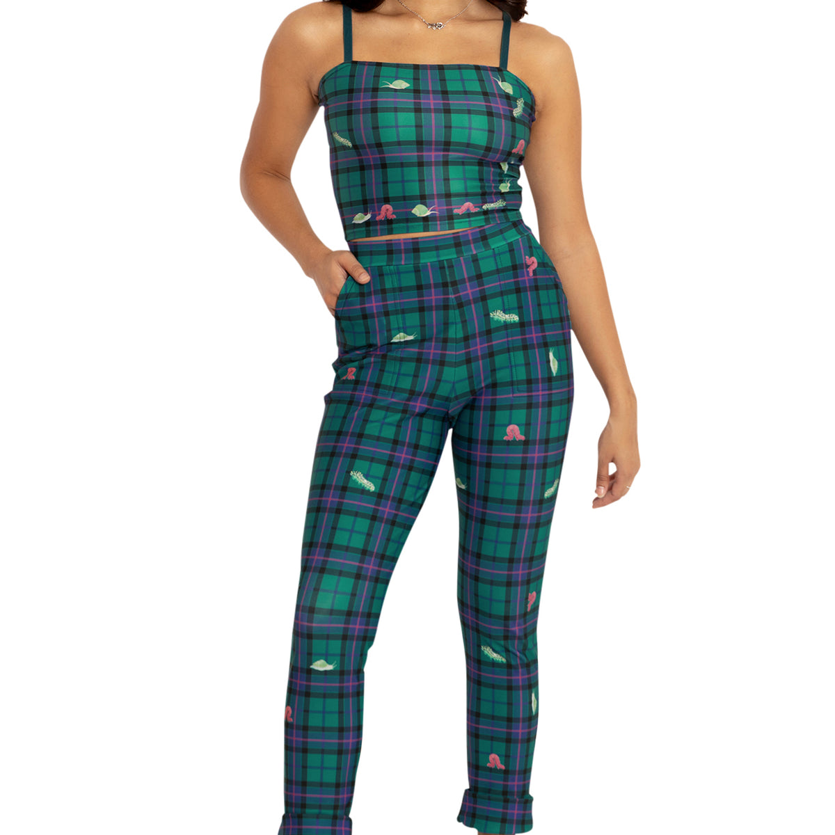 Tartan Forest Bugs Cuffed Pants - Limited – BlackMilk Clothing
