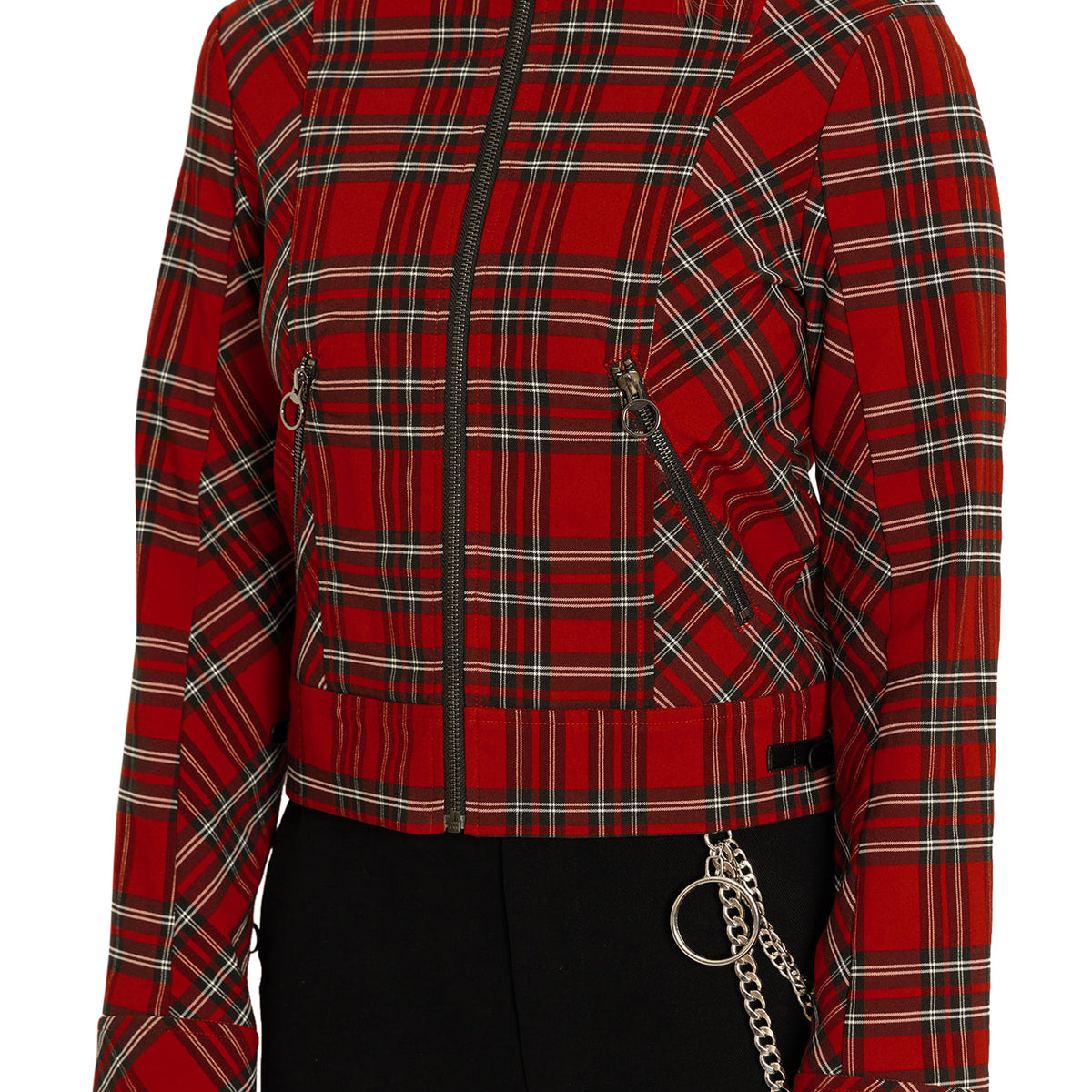 Tartan Rouge Cropped Buckle Jacket - Limited – BlackMilk Clothing