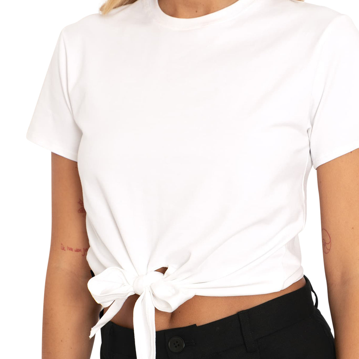 White Tie Front Tee – BlackMilk Clothing