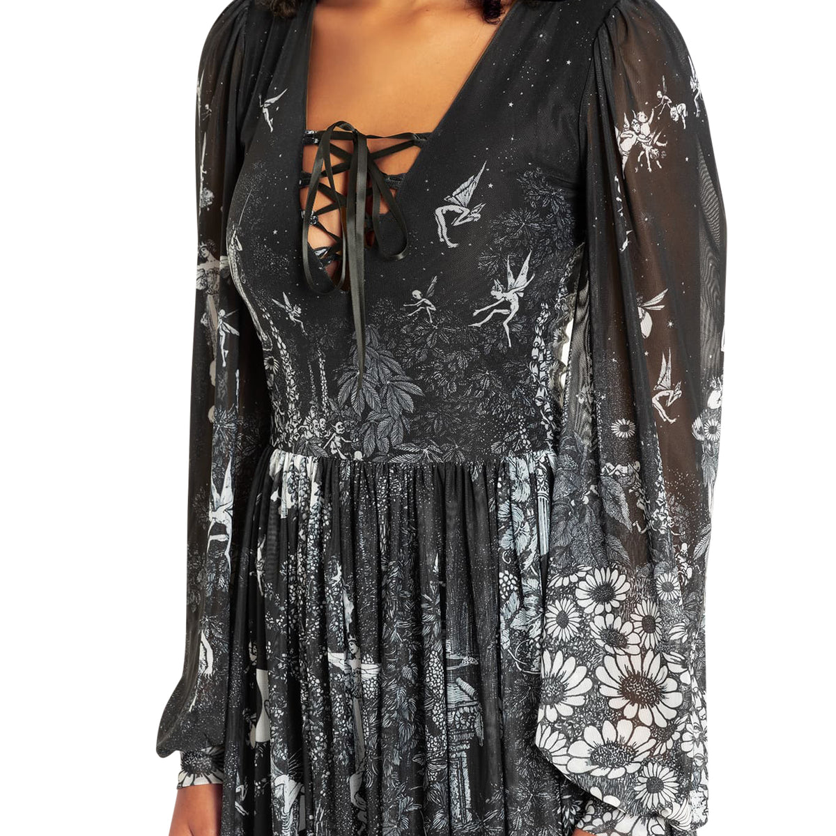 William Heath Robinson's Fairytales Sheer Bishop Maxi Dress – BlackMilk ...