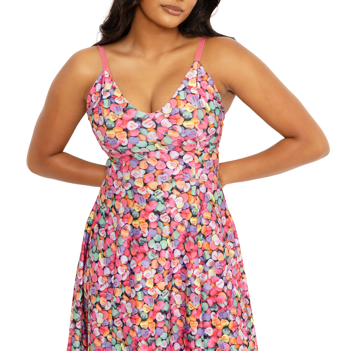 Candy Hearts Longline Strappy Dress - Limited – BlackMilk Clothing