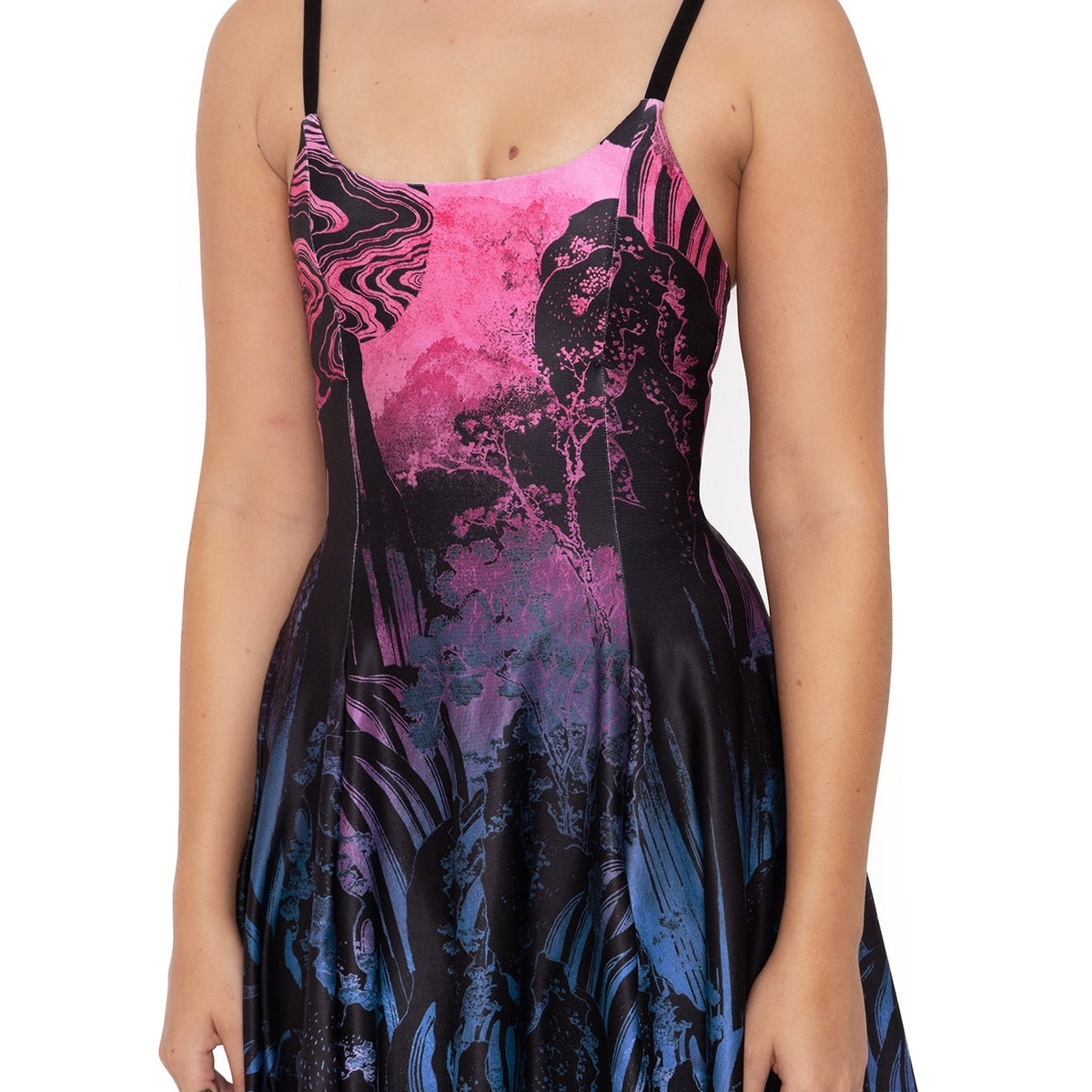 Hokusai's Waterfalls Scoop Mini Strappy Dress - Limited – BlackMilk ...