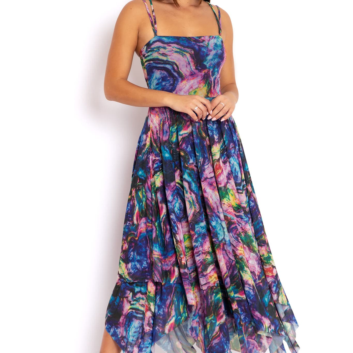 Oyster Shell Layered Handkerchief Dress - Limited – BlackMilk Clothing