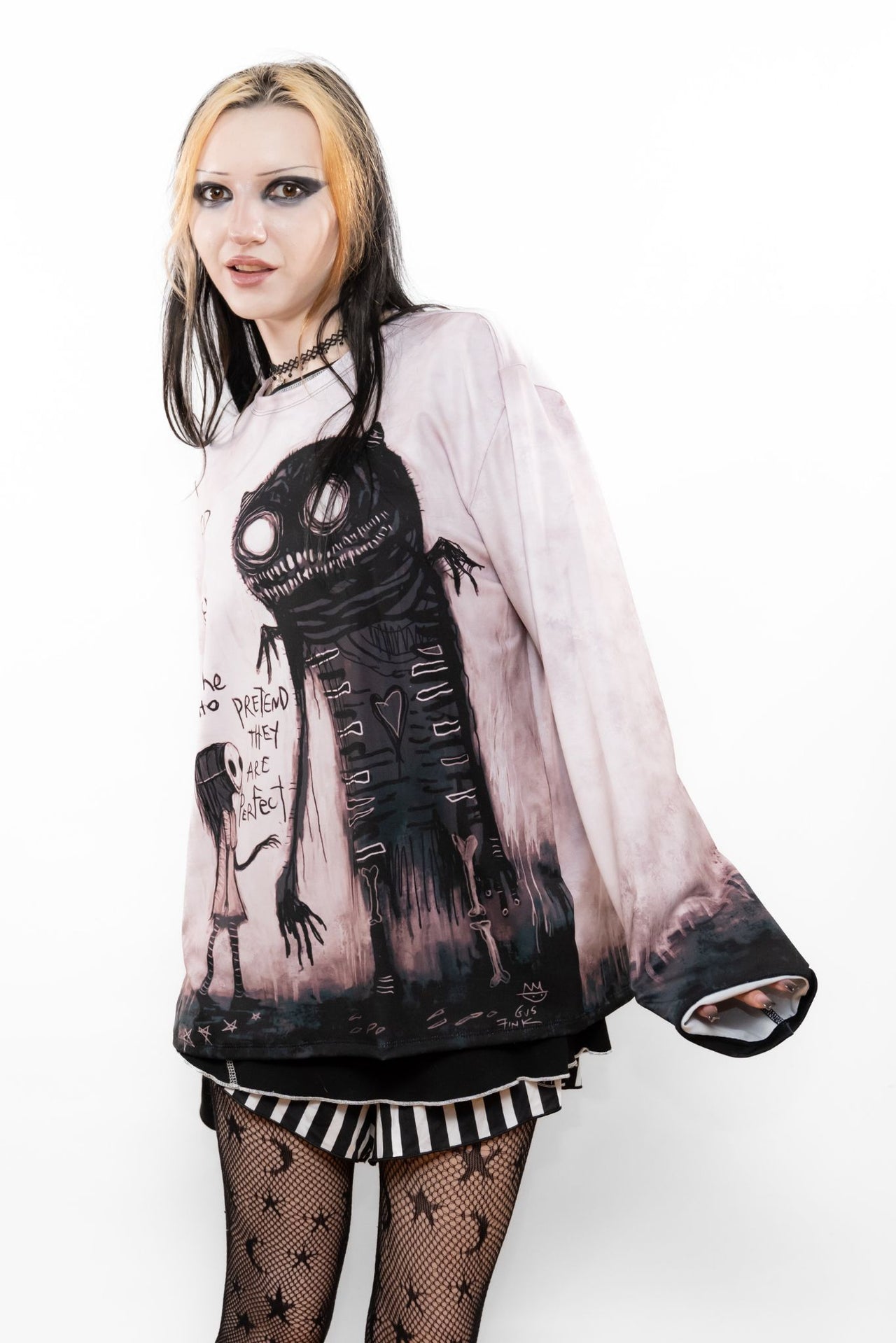The Real Monsters Long Sleeve Boyfriend Tee - Limited – BlackMilk Clothing