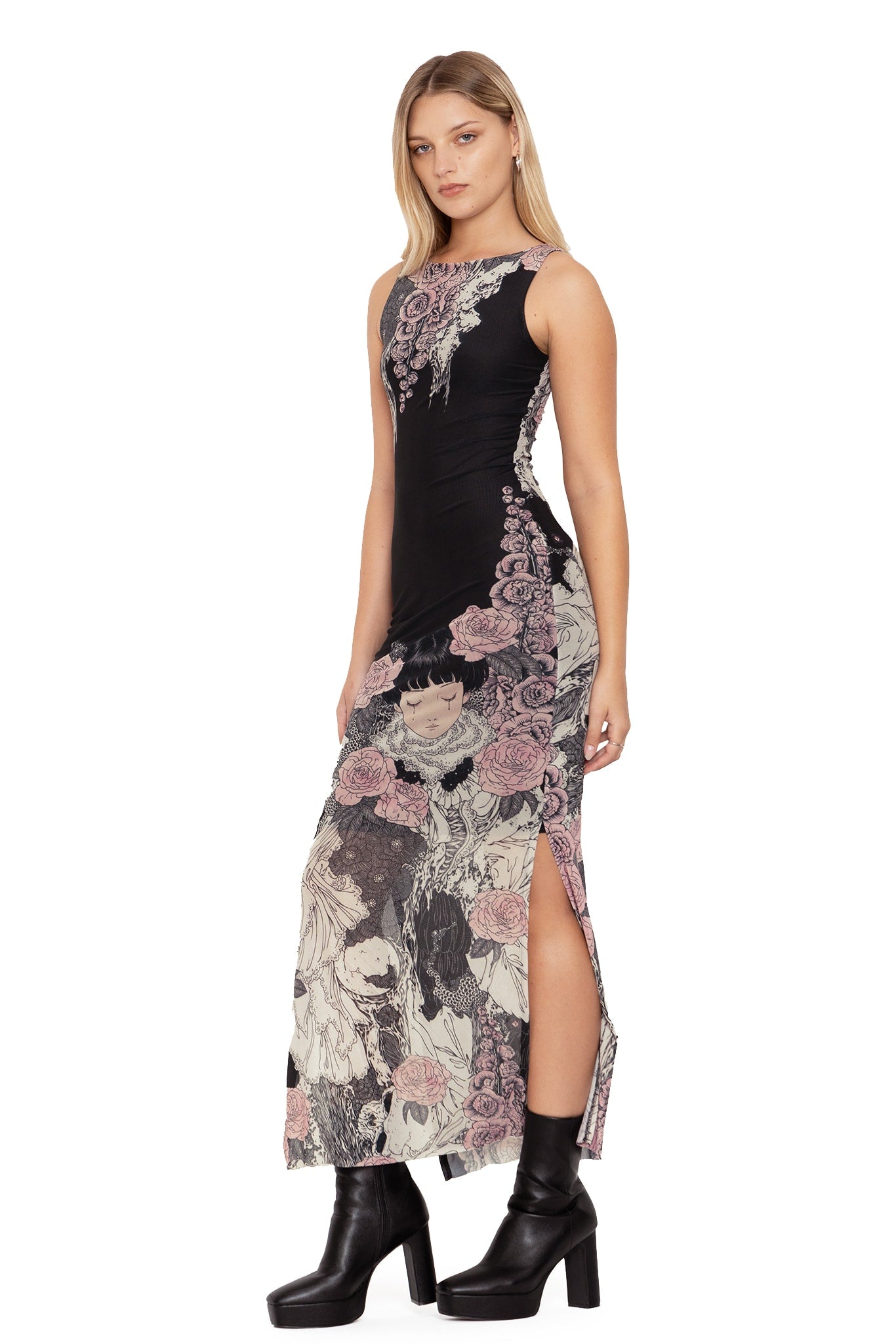 Burial Games Sheer Column Maxi Dress - Limited – BlackMilk Clothing